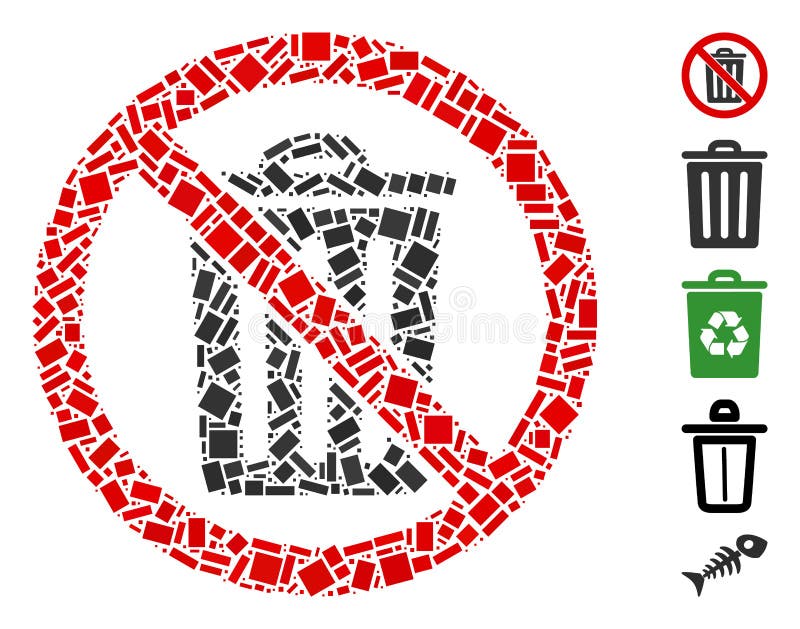 Dot Mosaic No Dustbin stock illustration. Illustration of illegal ...