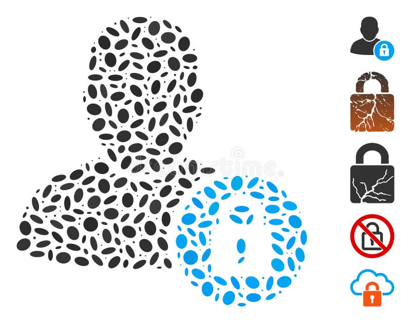 Dot Mosaic User Lock stock illustration. Illustration of forbidden ...