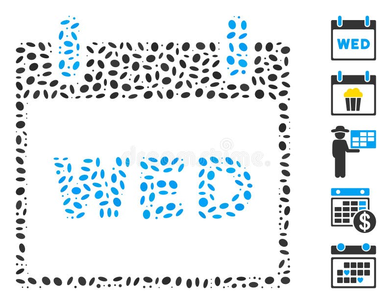 Dot Mosaic Wednesday Calendar Page Stock Illustration - Illustration of ...