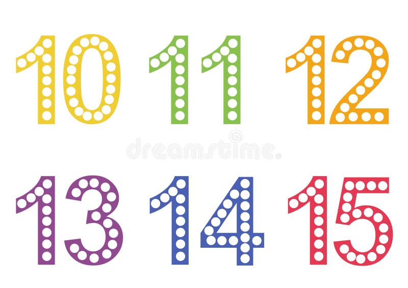 Dot a Dot Numbers 10 To 15. Worksheet for Kids. Stock Vector ...