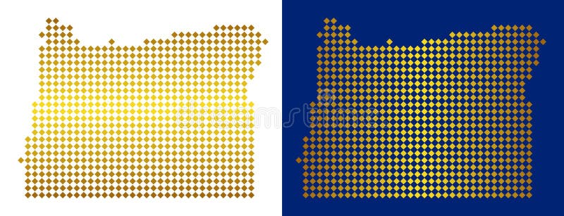 Dot Oregon State Map d'or illustration de vecteur. Illustration du ...