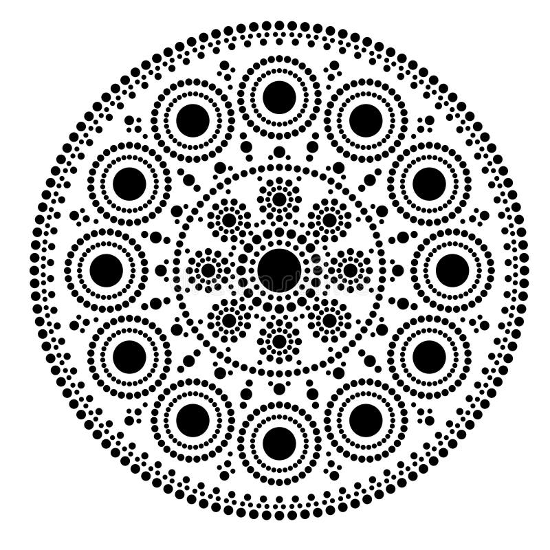 Dot Painting Vector Mandala Stock Vector - Illustration of motif ...