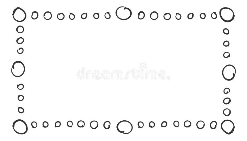 Dot Pattern Border in Cute Doodle Style. Empty Text Frame Stock Vector ...