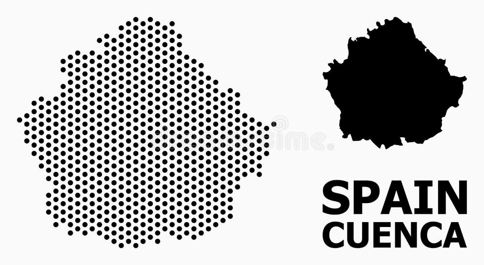 Dot Pattern Map of Cuenca Province Stock Vector - Illustration of ...