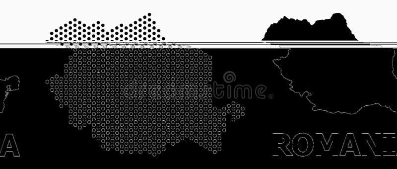 Dot Pattern Map of Romania stock vector. Illustration of dotted - 155027294