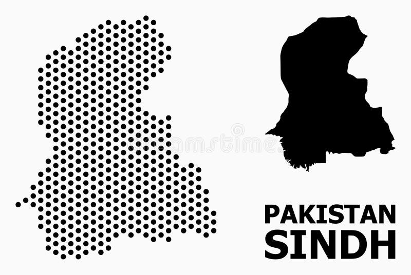 Dot Pattern Map of Sindh Province Stock Vector - Illustration of circle ...