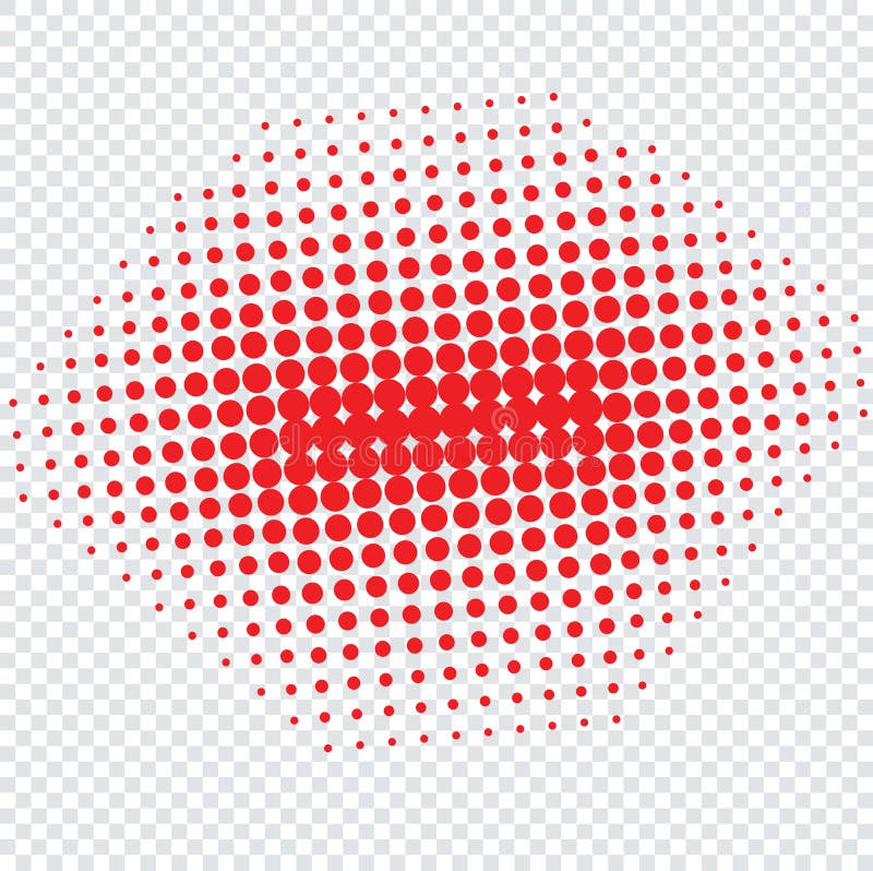 Dot Pattern in Red in Pop Art Style on a Transparent Background. Stock ...