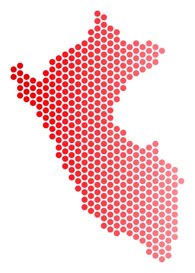 Dot Peru Map rojo ilustración del vector. Ilustración de pista - 118734153