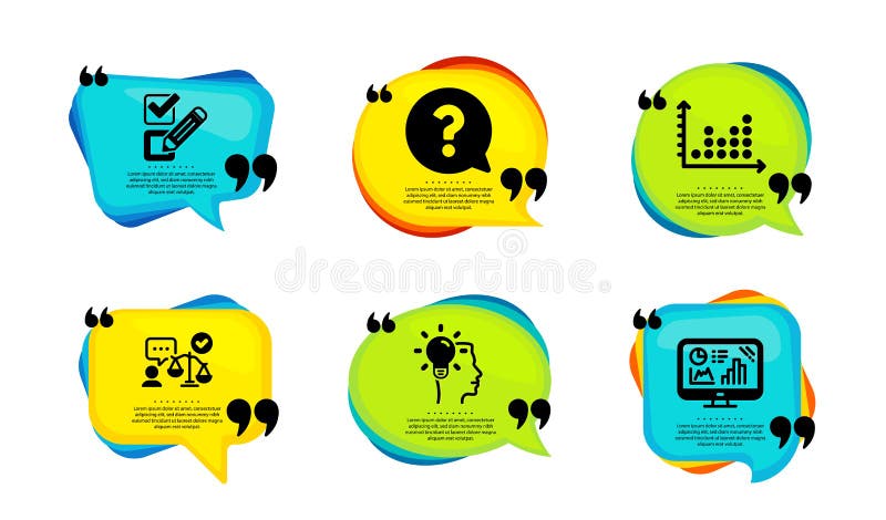 Dot Plot, Checkbox and Lawyer Icons Set. Idea, Question Mark and ...