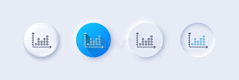 Dot Plot Graph Line Icon. Presentation Chart Sign. Line Icons. Vector ...