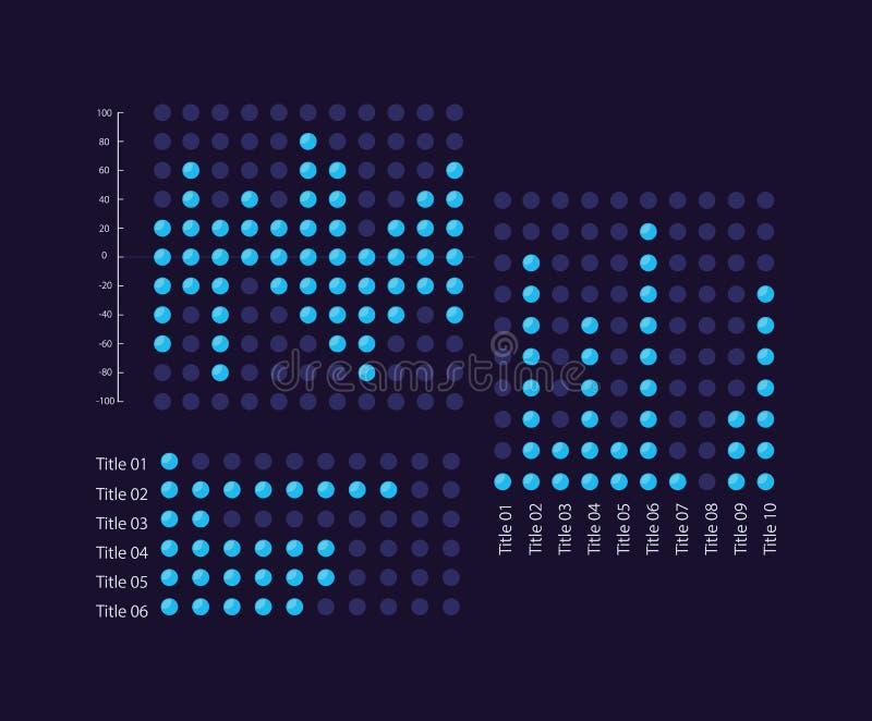 Dot Plot Infographic Chart Design Template Set for Dark Theme Stock ...
