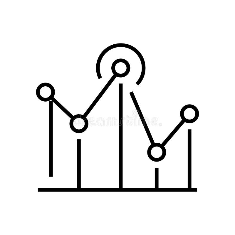 Dot Plot Line Icon, Concept Sign, Outline Vector Illustration, Linear ...