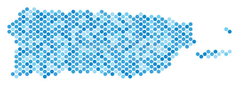Dot Puerto Rico Map azul ilustração do vetor. Ilustração de redondo ...