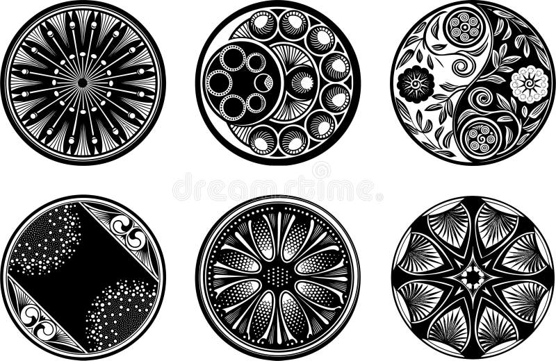 Dot and Radiate Design Set stock illustration. Illustration of vintage ...