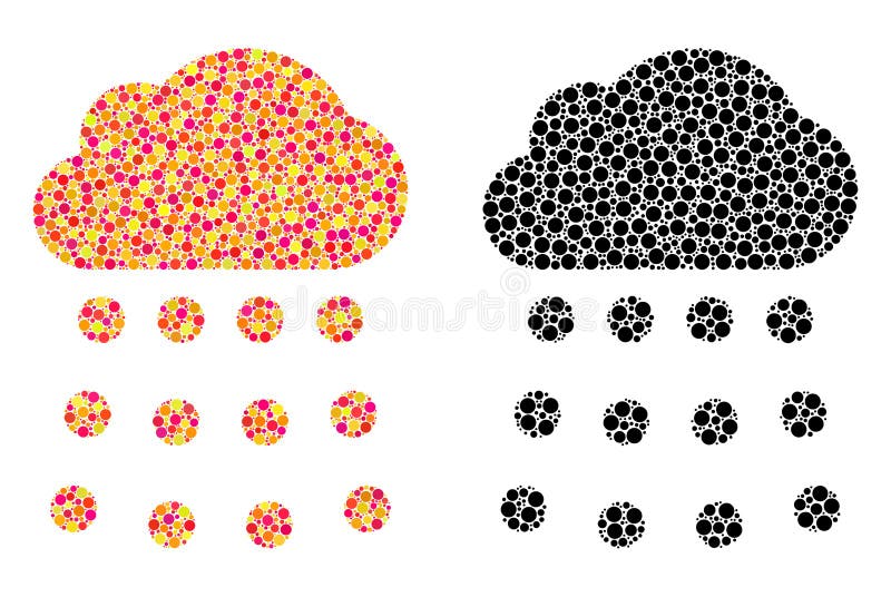 Dot Rain Cloud Mosaic Icons Stock Vector - Illustration of overcast ...