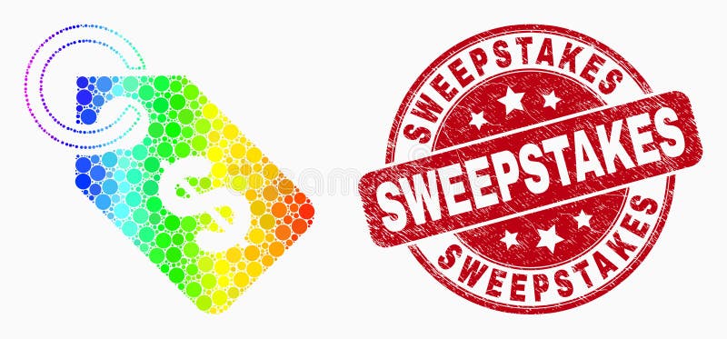 Vector Spectral Pixelated Price Tag Icon and Distress Sweepstakes ...