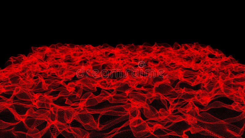Dot Red Wave Line Light Gradient Dark Background. Abstract Technology ...