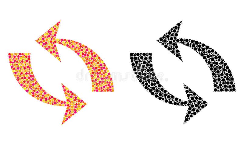 Dotted Refresh Mosaic Icons Stock Vector - Illustration of exchange ...