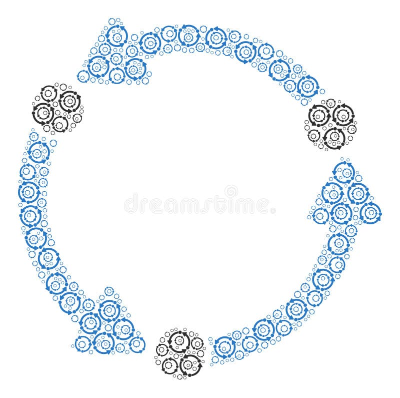 Dot Rotation Vector Collage of Self Recursive Icons Stock Vector ...