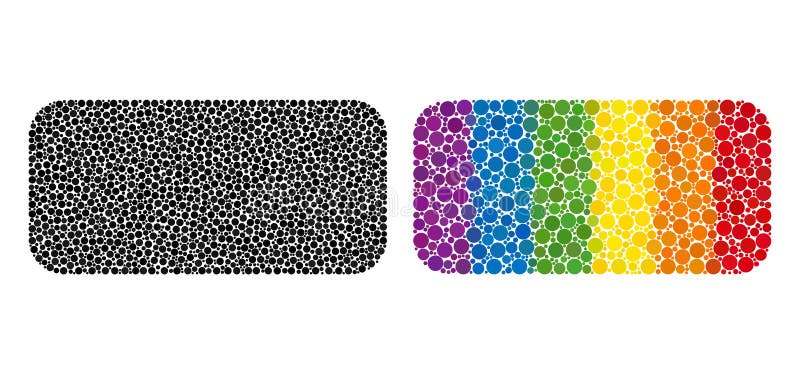 Dot Rounded Rectangle Composition Icon of Bright Spheric Dots Stock ...