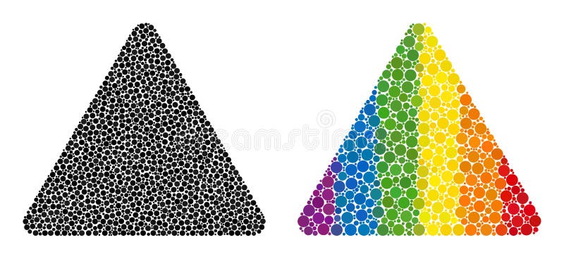 Dot Rounded Triangle Collage Icon of Spectrum Round Dots Stock Vector ...