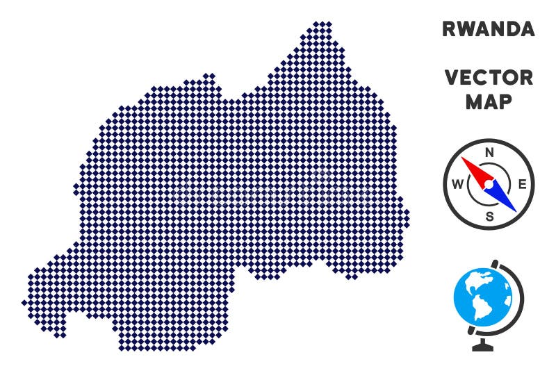Dot Rwanda Map ilustración del vector. Ilustración de compuesto - 122651638