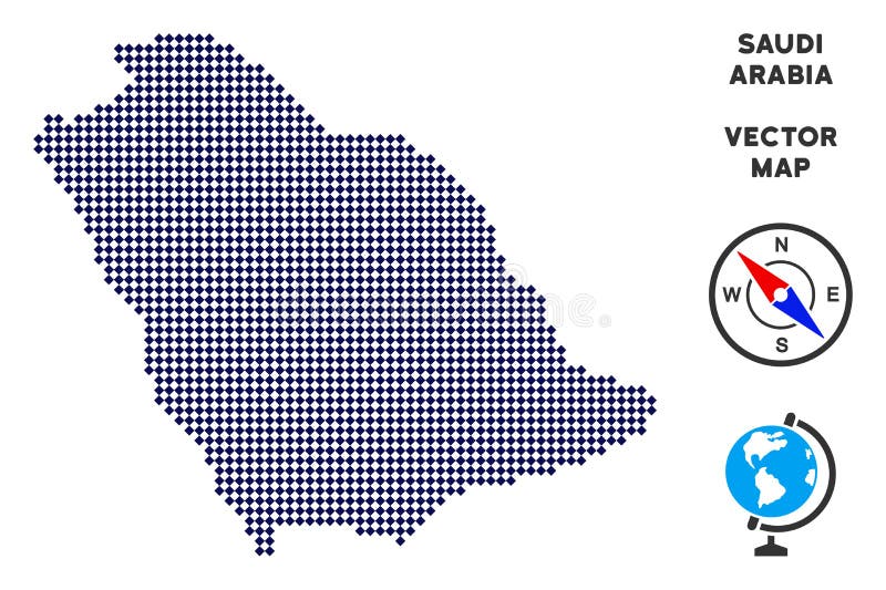 Dotted Saudi Arabia Map stock vector. Illustration of area - 122651644