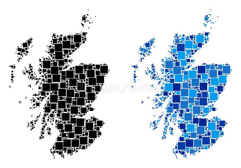 Dot Scotland Map with Blue Version Stock Vector - Illustration of ...