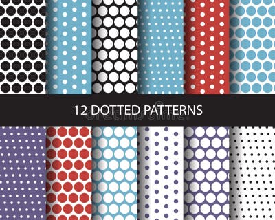 16 dot seamless patterns stock vector. Illustration of fashion - 45895724