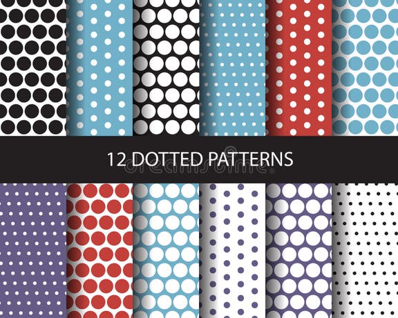 16 dot seamless patterns stock vector. Illustration of fashion - 45895724