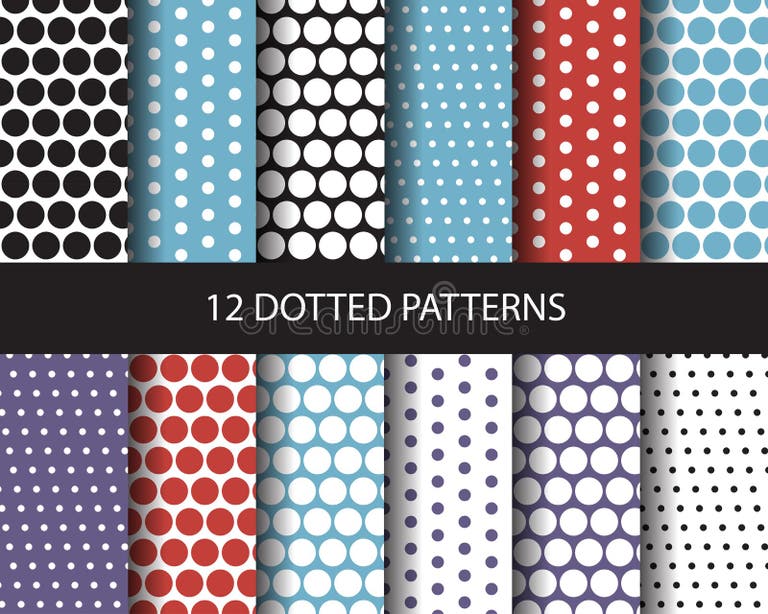16 dot seamless patterns stock vector. Illustration of fashion - 45895724