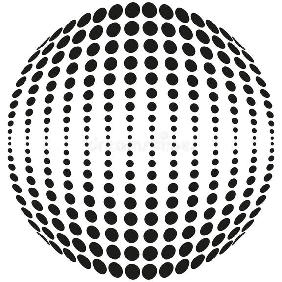 Dot Sphere Shape. Abstract Halftone Form. Vector 3D Illusion ...