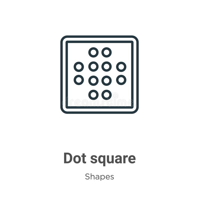 Dot Square Outline Vector Icon. Thin Line Black Dot Square Icon, Flat ...