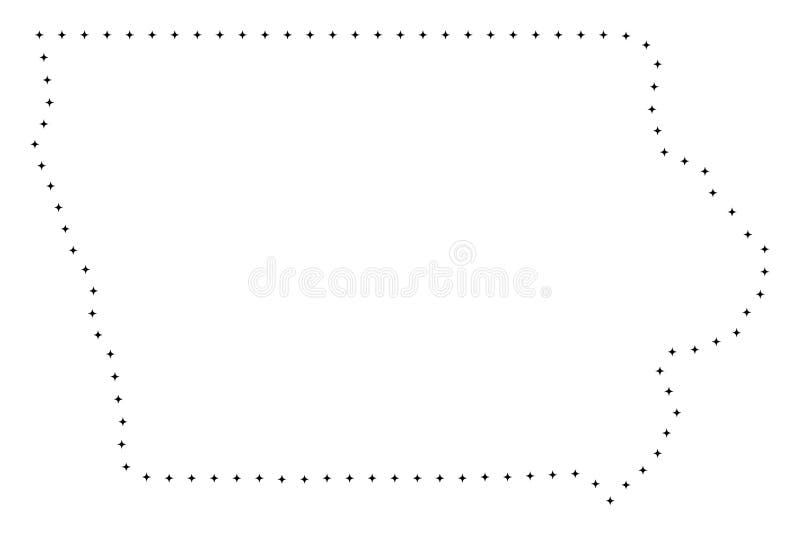 Dot Stroke Iowa State Map ilustración del vector. Ilustración de pista ...