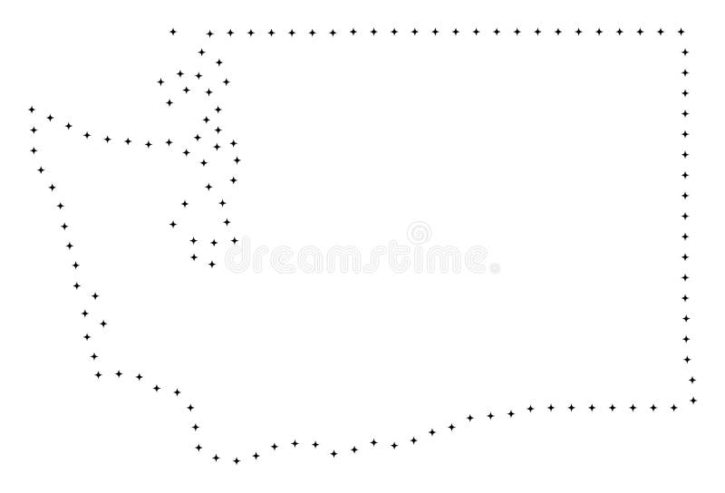 Dot Stroke Washington State Map Stock Vector - Illustration of frame ...
