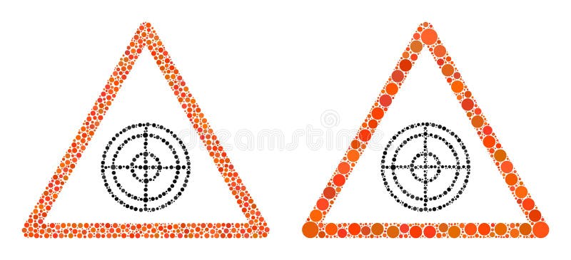 Round Dot Target Warning Icon Collage Stock Vector - Illustration of ...