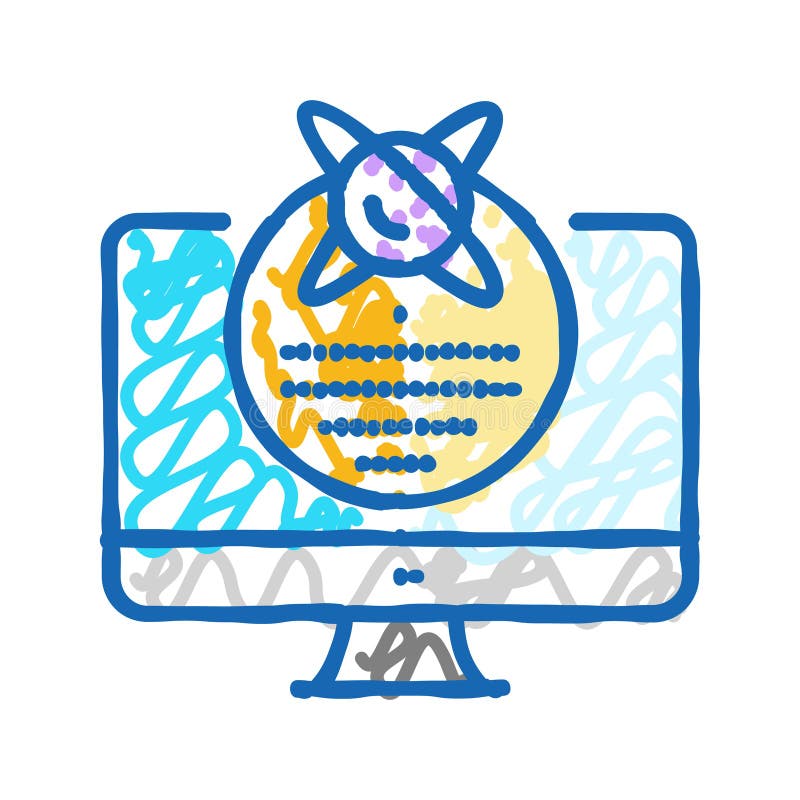 Dot Technology Quantum Icon Doodle Illustration Stock Vector ...