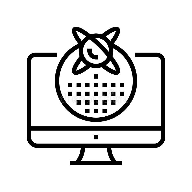 Dot Technology Quantum Line Icon Vector Illustration Stock Vector ...