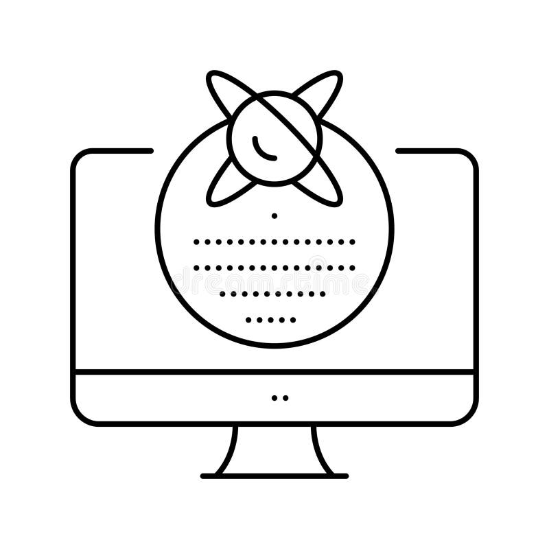 Dot Technology Quantum Line Icon Vector Illustration Stock Illustration ...