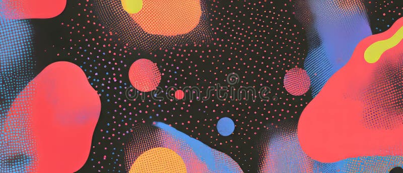 Dot Texture Overlay with Vibrant Shapes and Patterns Creates Dynamic ...