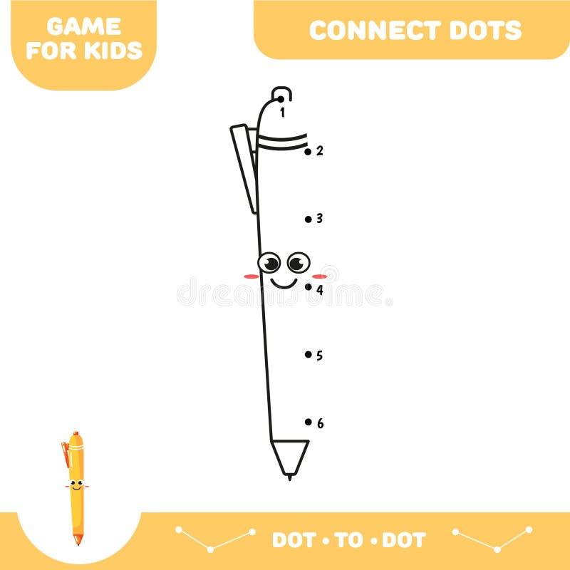 Dot To Dot Ball Pen Educational Game for Preschool Kids. Activity ...
