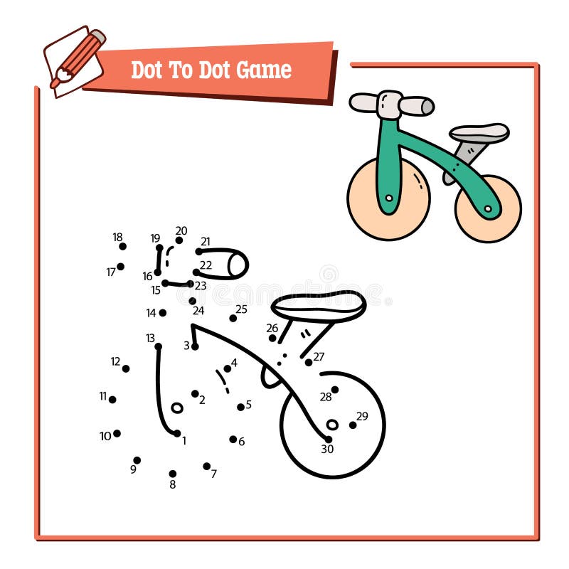 Dot To Dot with Doodle Running Bike Stock Vector - Illustration of ...