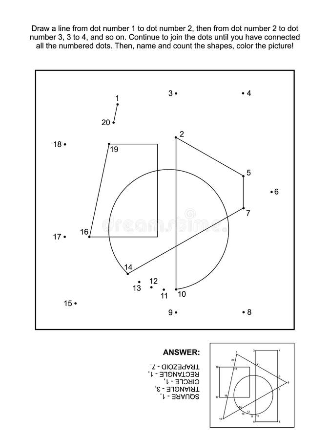 Basic Shapes Learning Math Visual Puzzle Stock Vector - Illustration of ...
