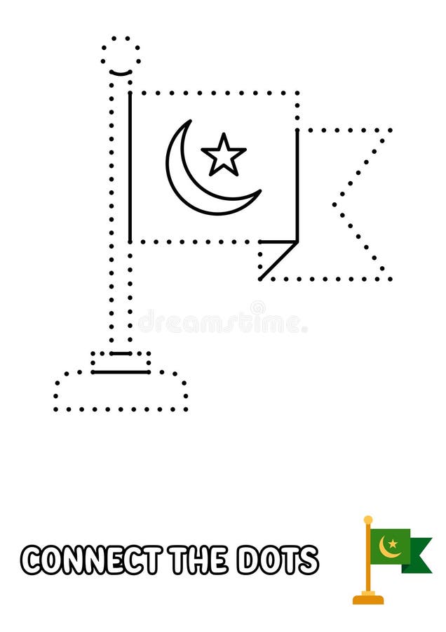 Dot To Dot Page with Flag for Kids Stock Vector - Illustration of ...