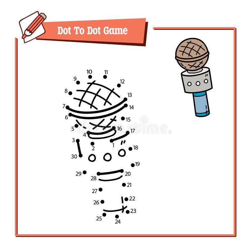 Dot To Dot Puzzle with Doodle Microphone Stock Vector - Illustration of ...