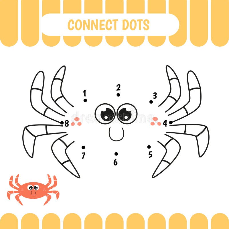 Dot To Dot Educational Game for Preschool Kids. Activity Worksheet Stock Vector - Illustration ...