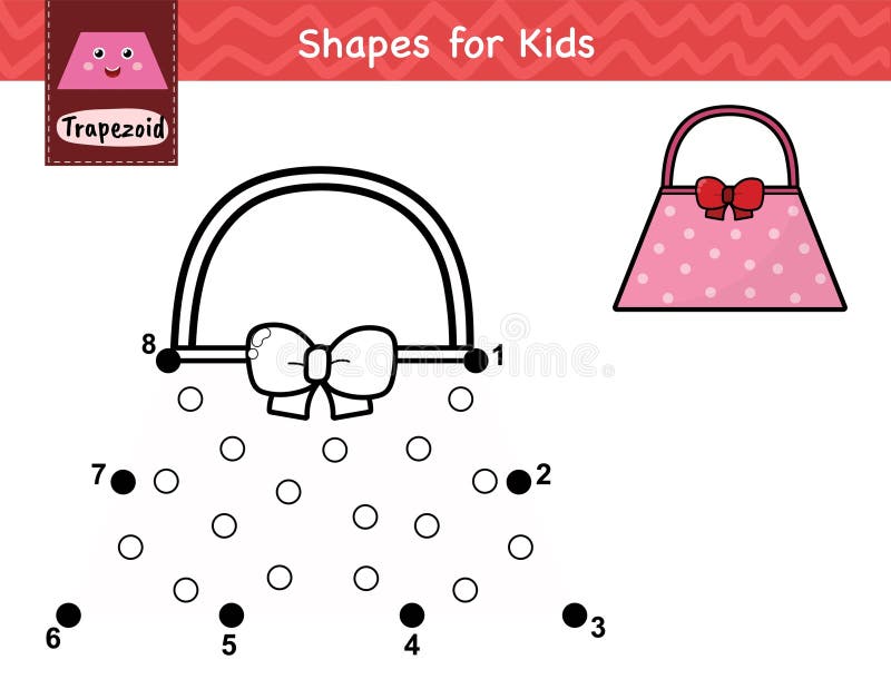 Dot To Dot Game for Kids. Connect the Dots and Draw a Cute Bag Stock ...