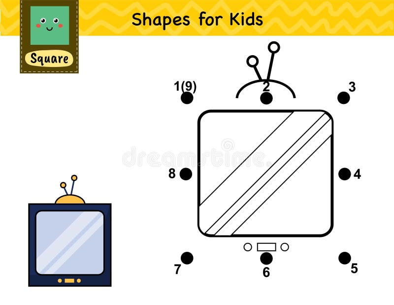Dot To Dot Game for Kids. Connect the Dots and Draw a Television Stock ...