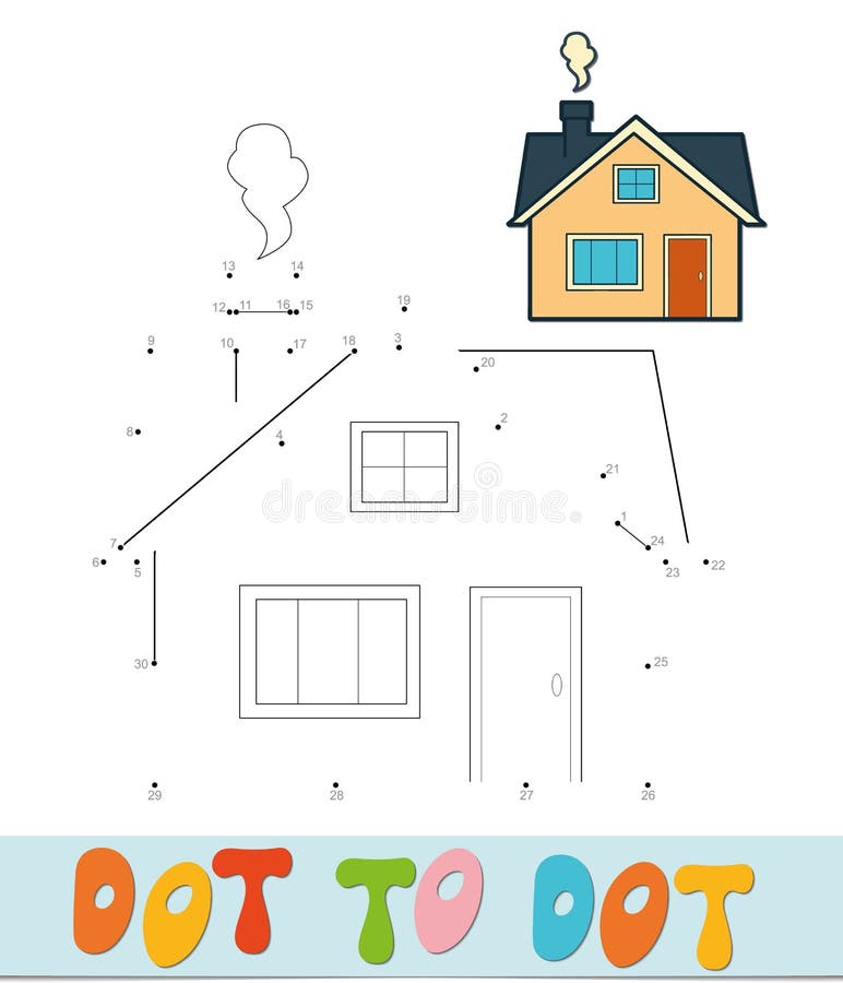 Dot To Dot Puzzle. Connect Dots Game Stock Vector - Illustration of ...