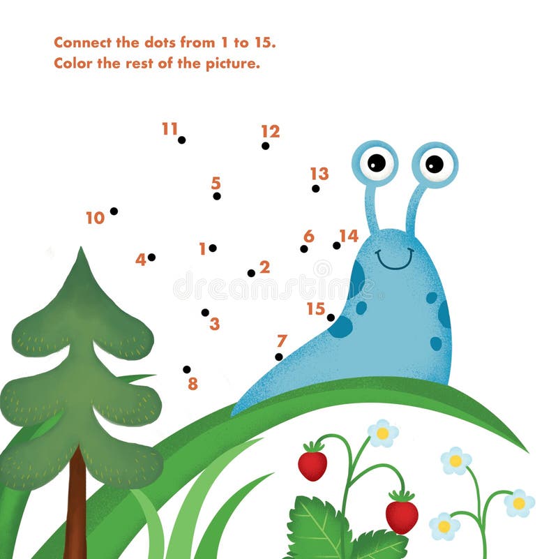 Dot To Dot. Snail. Activity Page for Kids. Stock Illustration ...